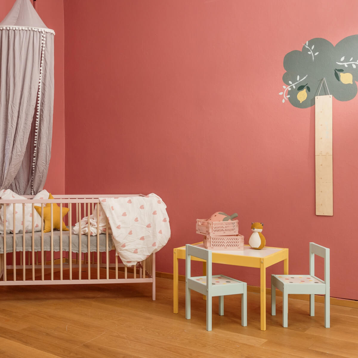 Pink mit Grau - Abwaschbare Wandfarbe | MissPompadour DE