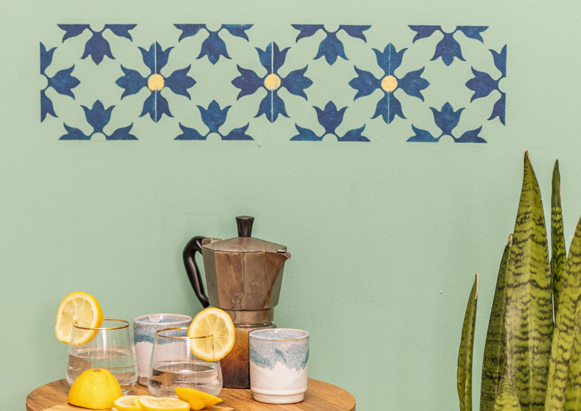 Patroon verven op de muur