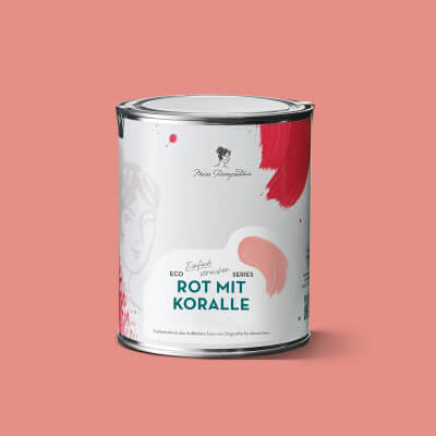 MissPompadour Rood met Koraal - Afwasbare muurverf 1L | MissPompadour NL